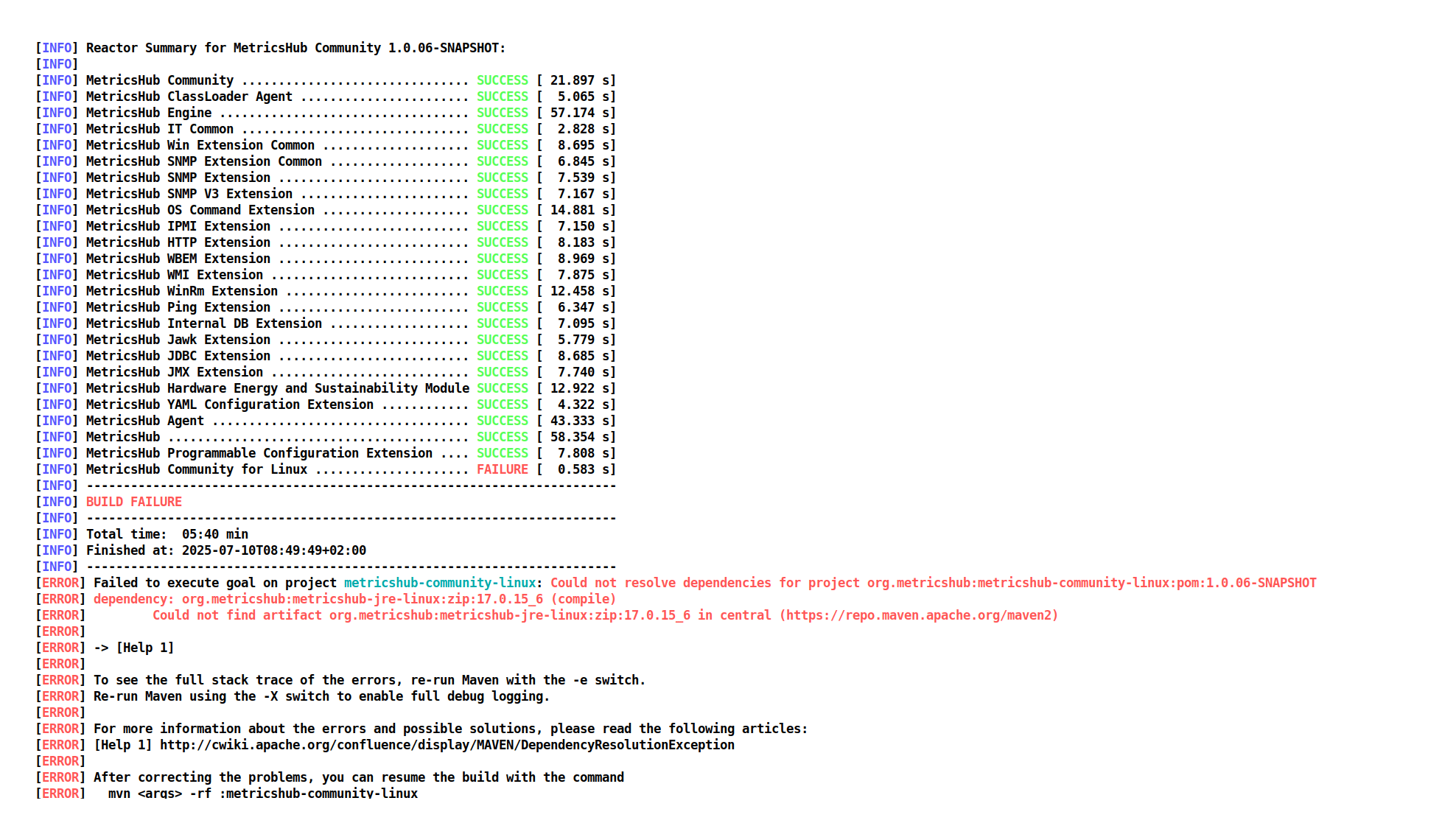 Building MetricsHub Community from Source | MetricsHub®
